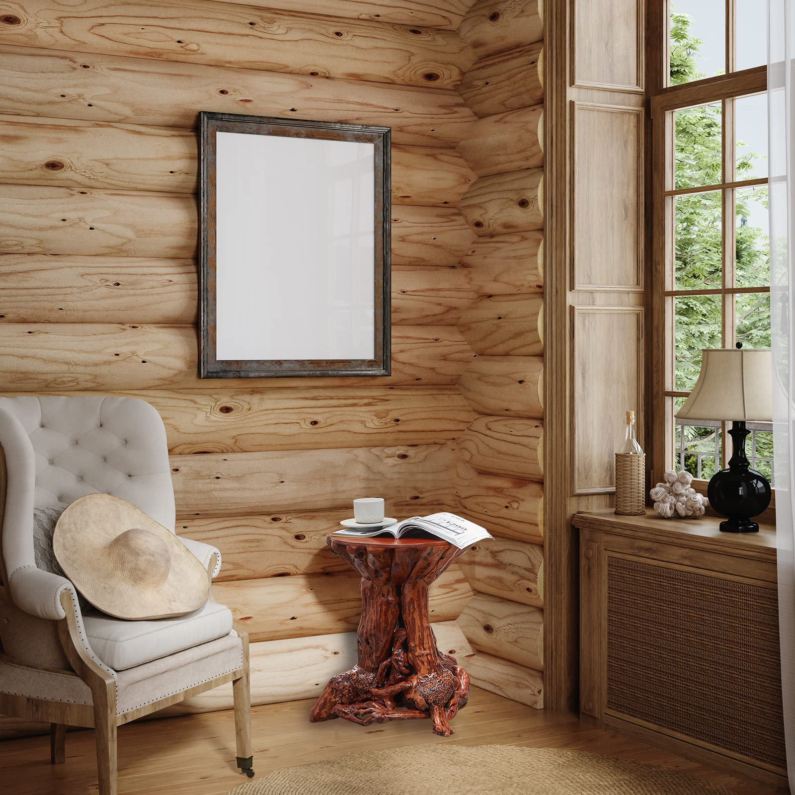 One Allium Way Rustic Azalea Tree Stump/Root End Table |Unique Wood ...