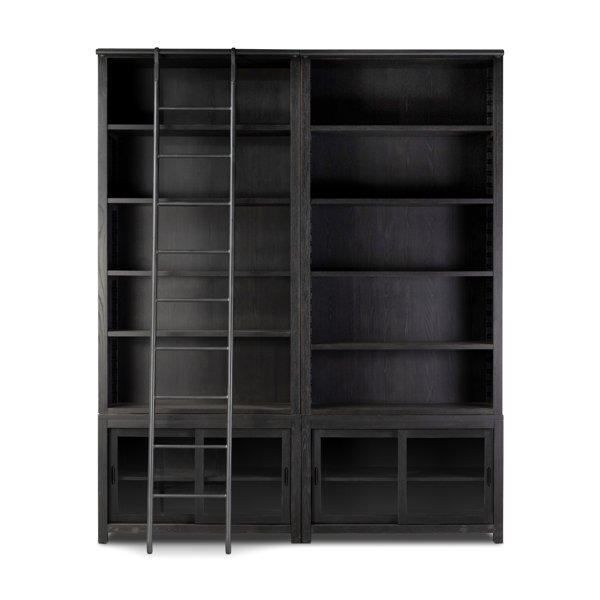 Gracie Oaks Zarinah 102" H x 84" W Solid Wood Standard Bookcase | Wayfair