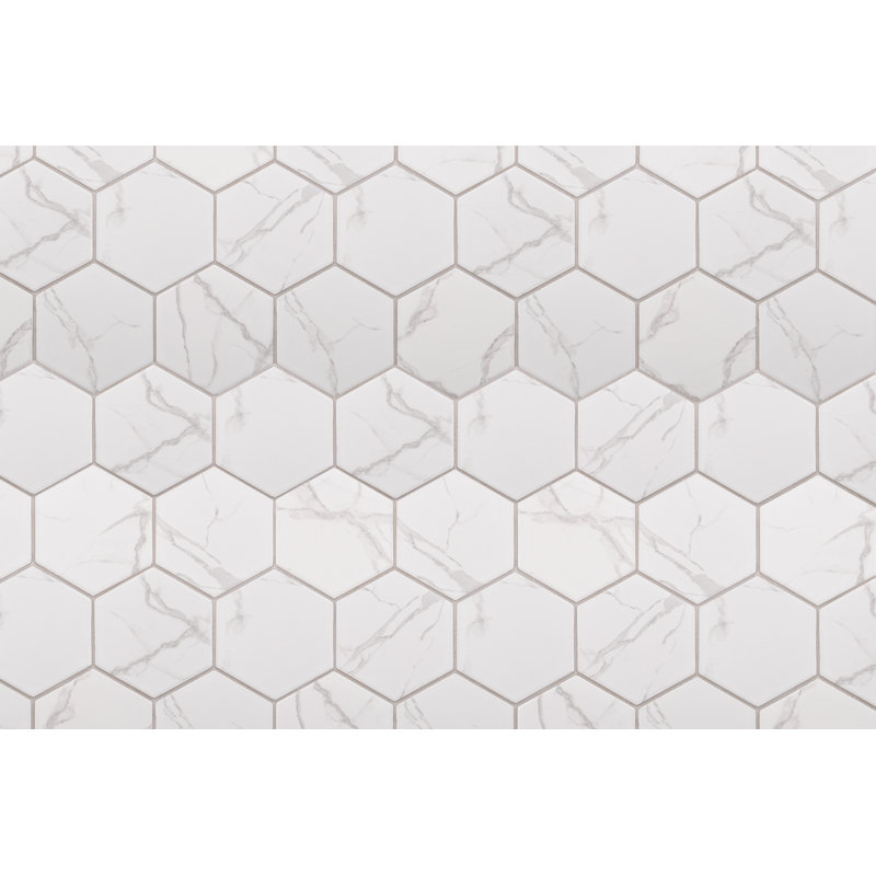 WS Tiles Perfection 4“ x 4" Porcelain Honeycomb Mosaic Wall & Floor ...