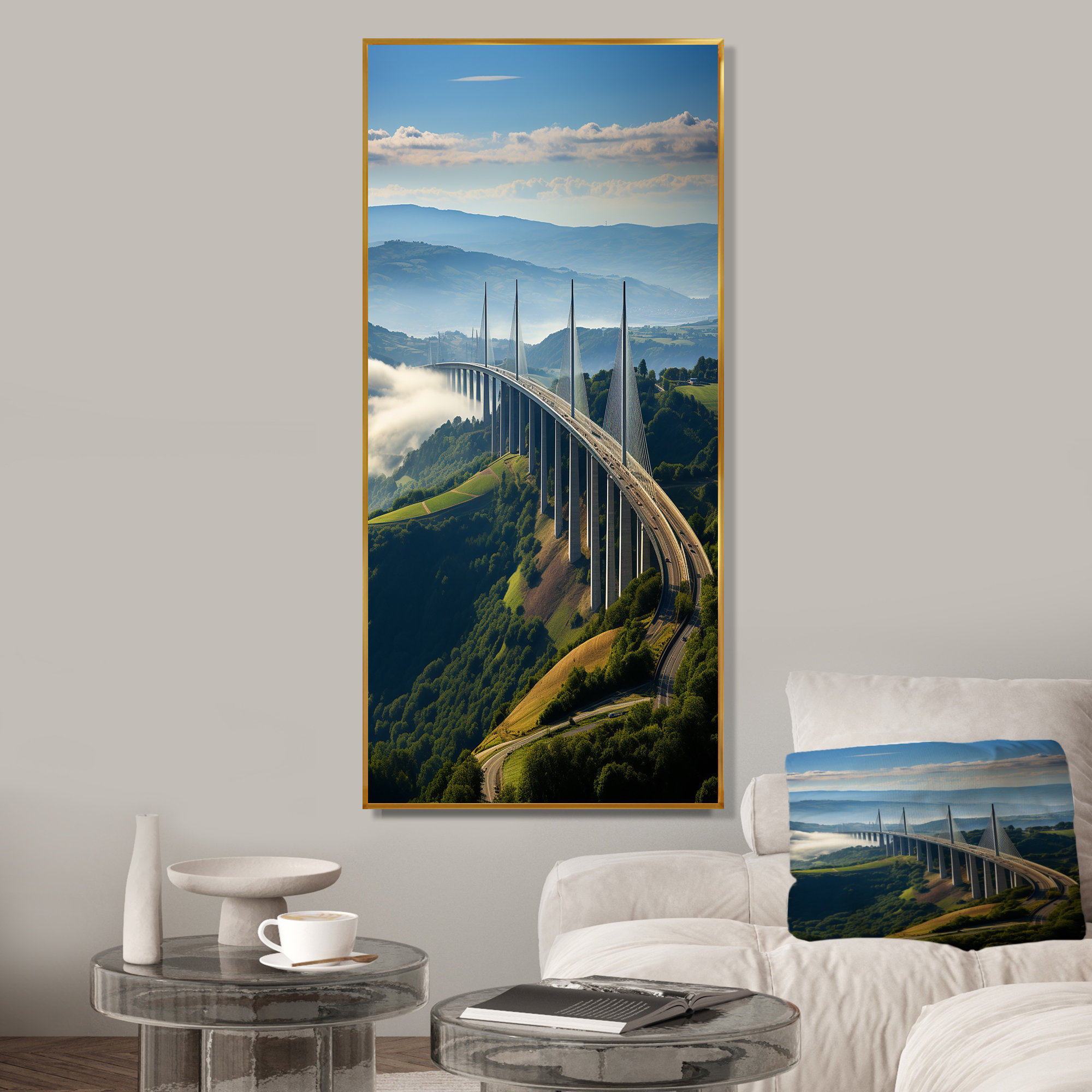Latitude Run® Blue Viaduct Bridge Sunrise In Italy II - Bridges Wall ...