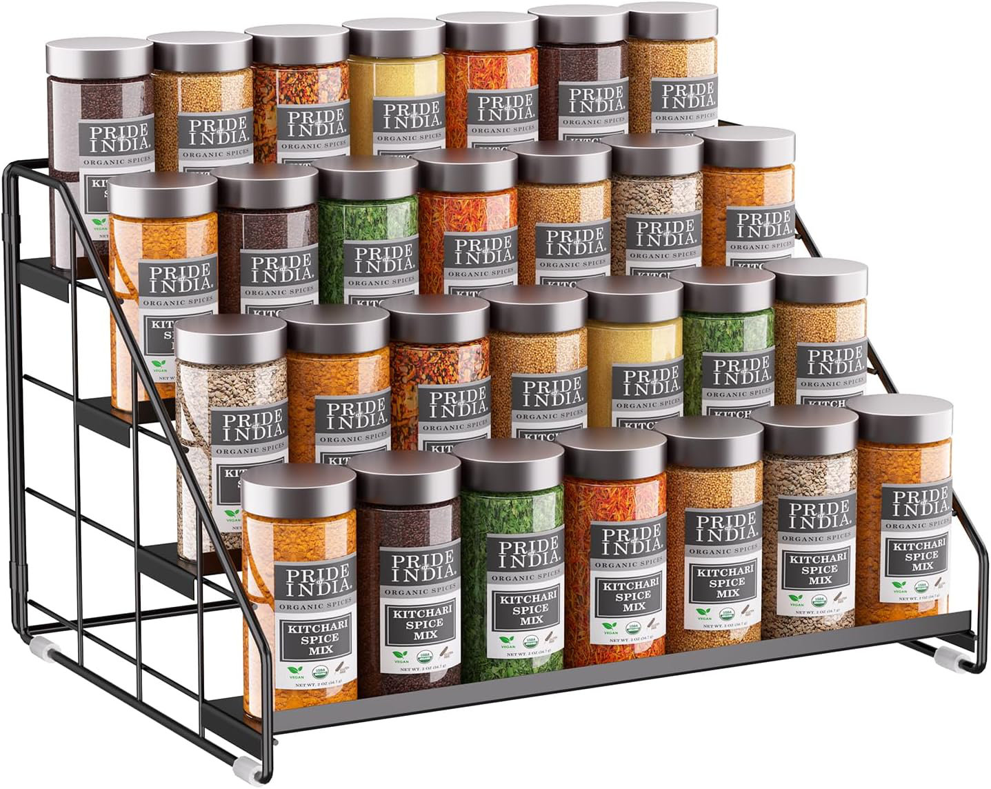 17 Stories Spice Rack Organizer For Cabinet, 4 Tiered Spice Rack ...