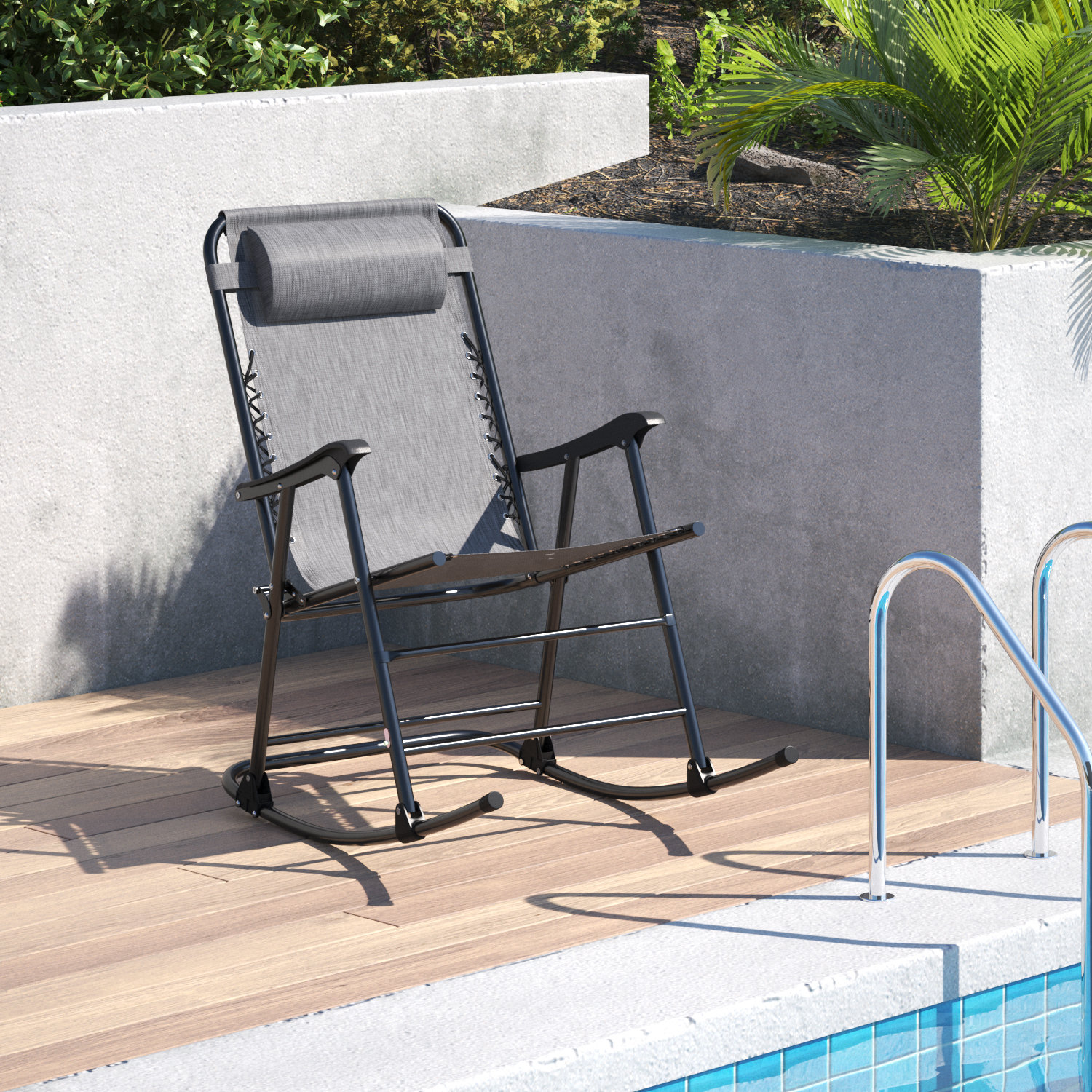 Red Barrel Studio® Kantzer Metal Outdoor Rocker Chair & Reviews | Wayfair
