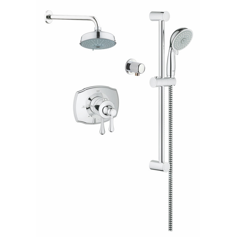 GROHE Authentic Thermostatic Complete Shower System with Rough-in Valve ...