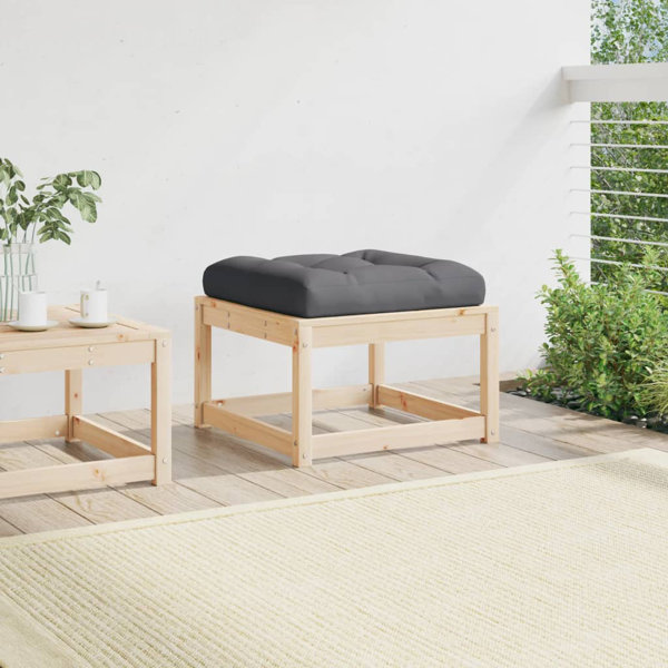 Alpen Home Garden Footstool Ottoman Footrest Outdoor Stool Seat Solid ...