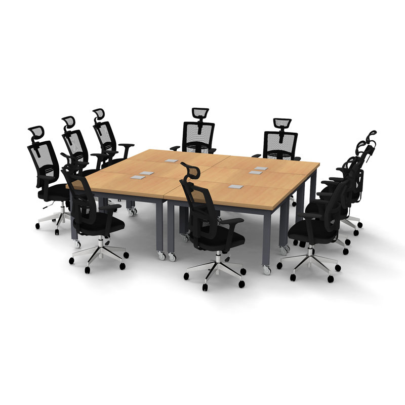 Hokku Designs Pockerley 10 Person Conference Meeting Table Complete 6 ...