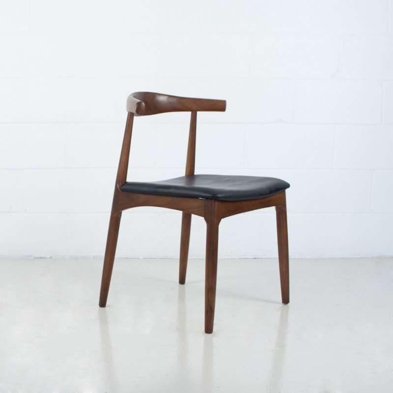Union Rustic Open Back Solid Wood Side Chair in Walnut Brown/Black ...