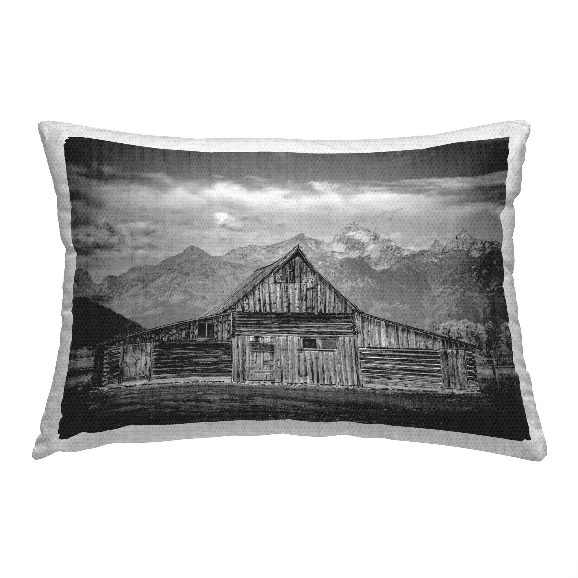 Stupell Industries Rural Mountain Barn Outdoor Printed Pillow by Daniel ...
