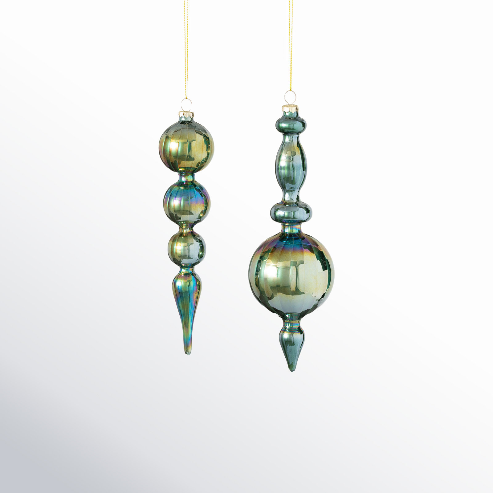 The Holiday Aisle® 2 Piece Lustrous Finial Ornament Set | Joss & Main