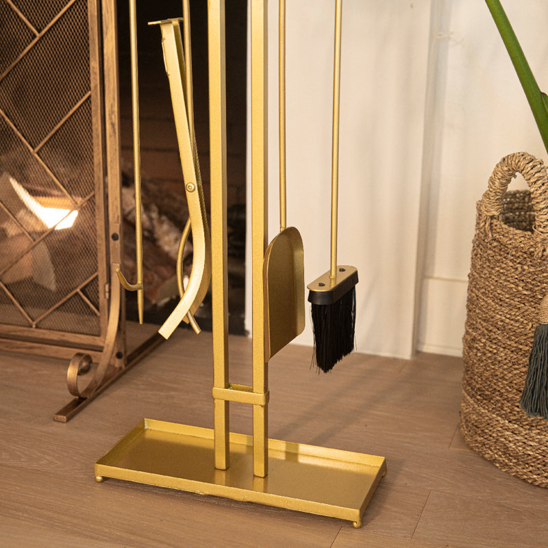 Mercer41 Chinemelum 5-Piece Iron Fireplace Tool Set & Reviews | Wayfair