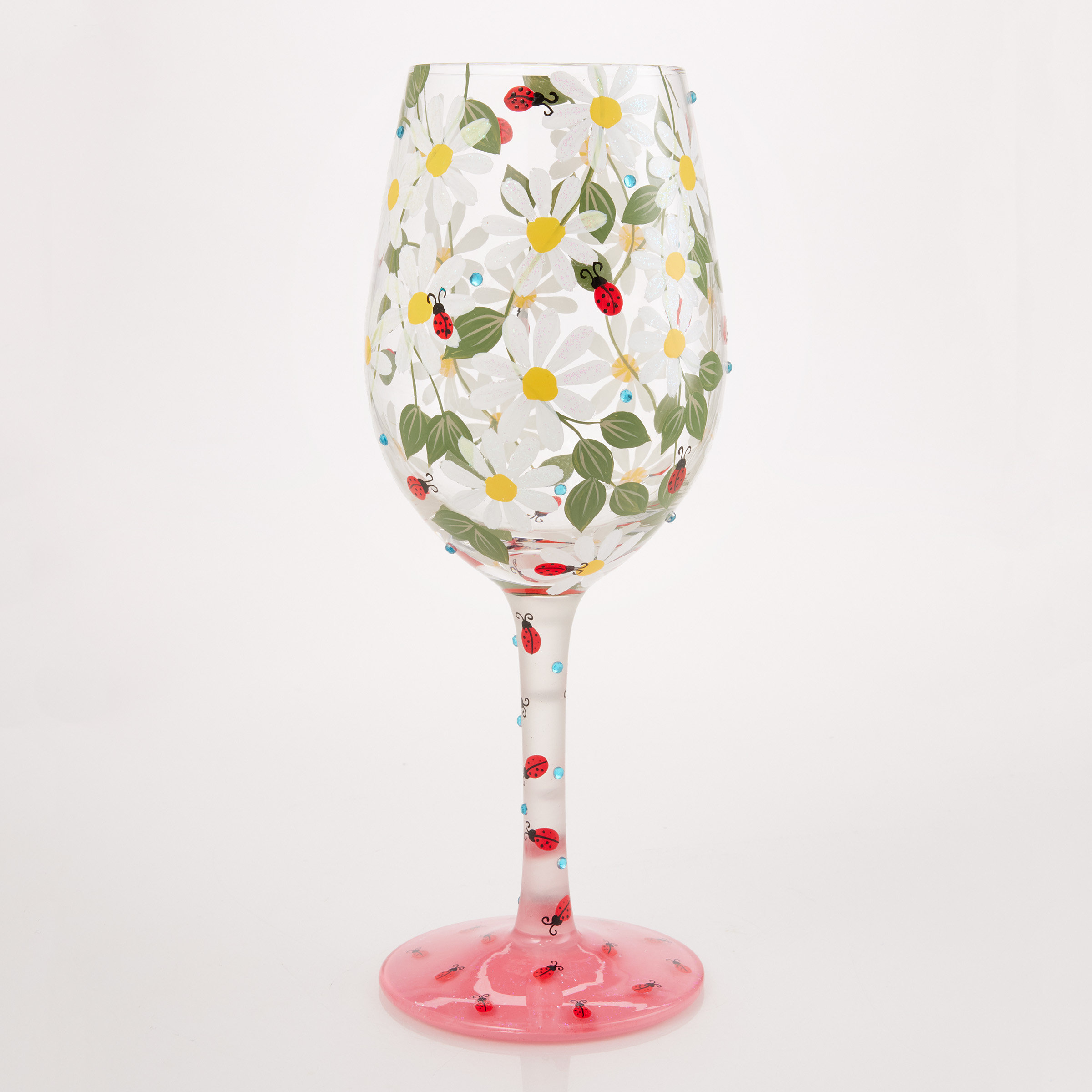 enesco Lolita Ladybird Hand Painted Wine Glass 15oz | Wayfair