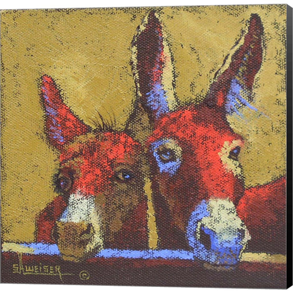 Rosalind Wheeler Donkeys by Sharon Weiser - Wrapped Canvas Painting ...