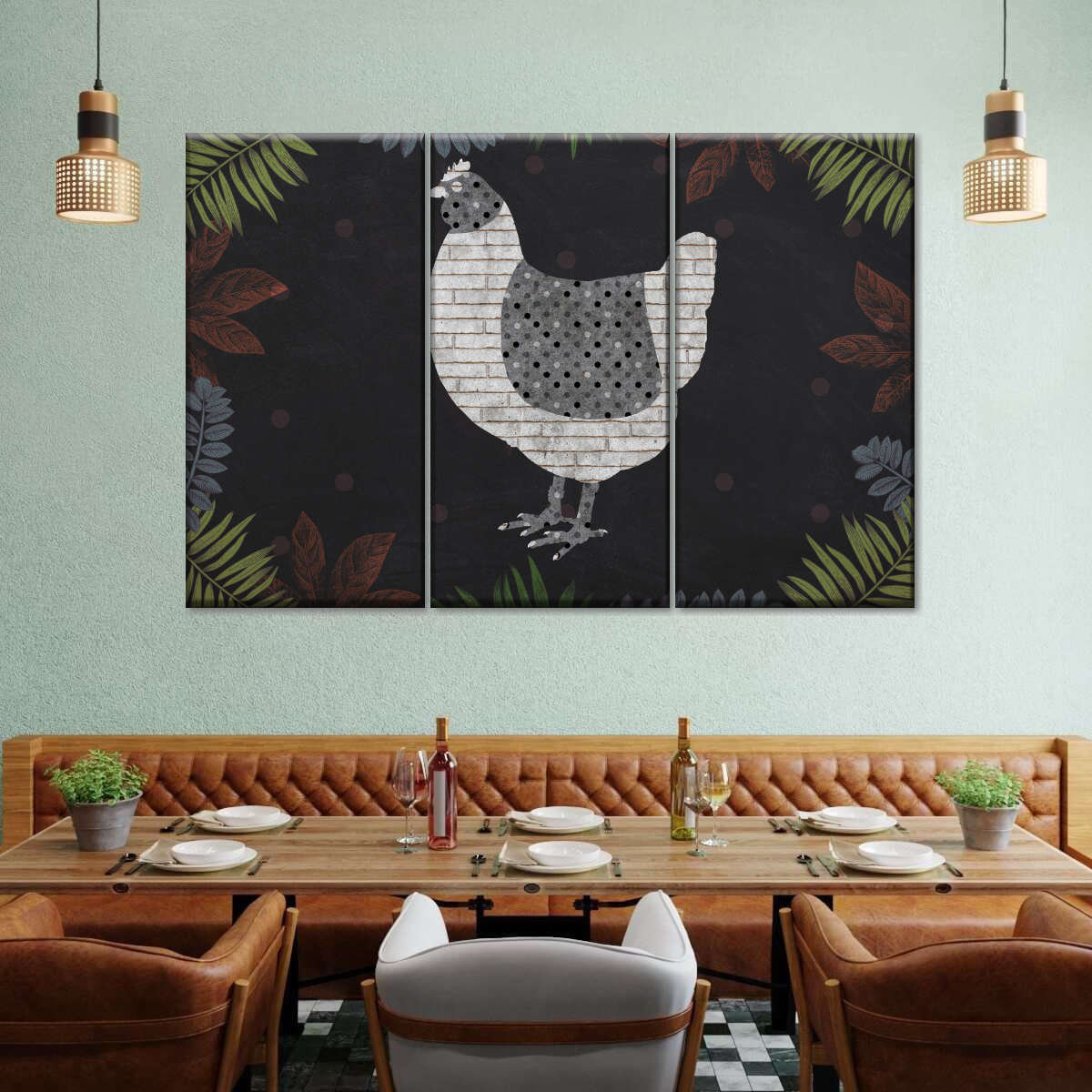 August Grove® Chickens And Roosters Abstract Chicken Multi Piece Canvas ...