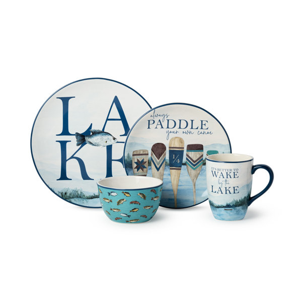 Certified International Wake at the Lake 16-Piece Ceramic Dinnerware ...