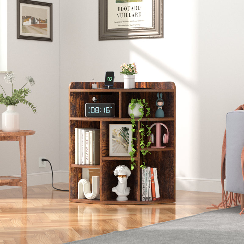 Wade Logan® Cayhlin Wooden Corner Cabinet Storage With USB Ports And ...