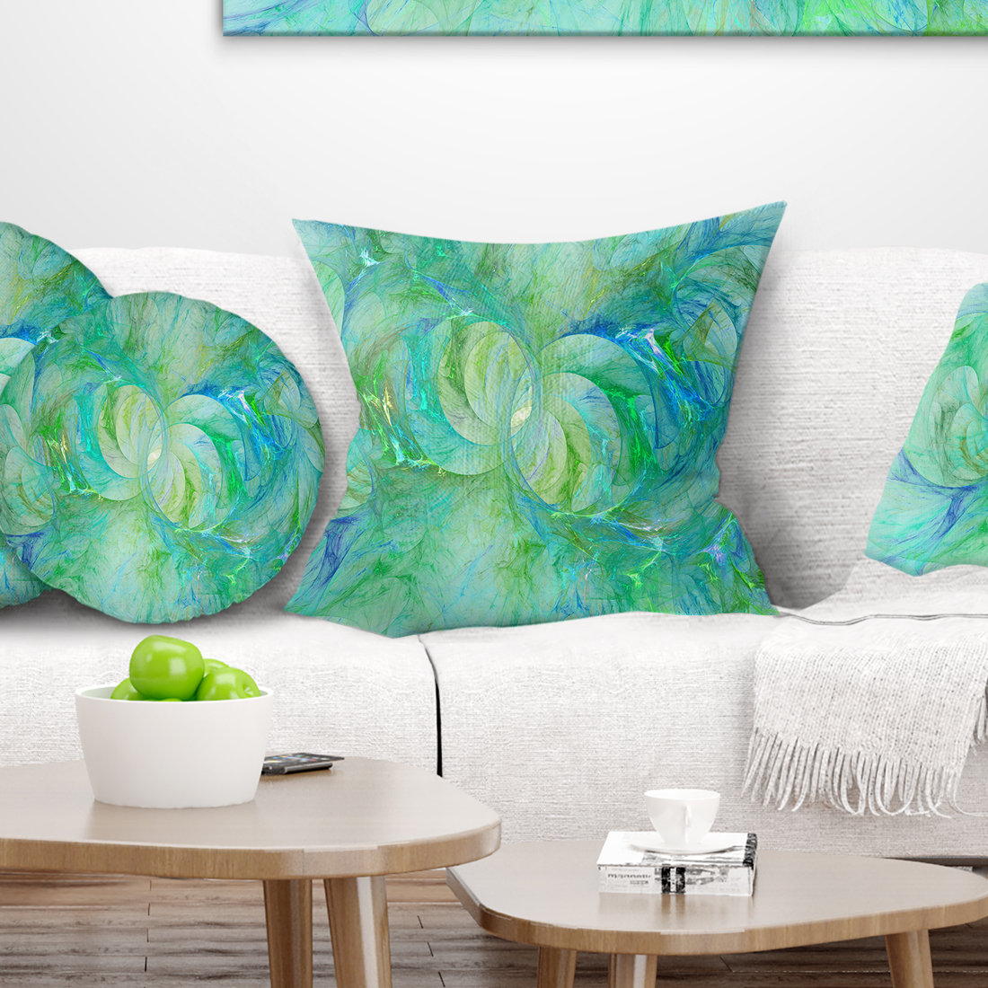 Design Art Abstract Snow Fractal Glass Texture Pillow - Wayfair Canada