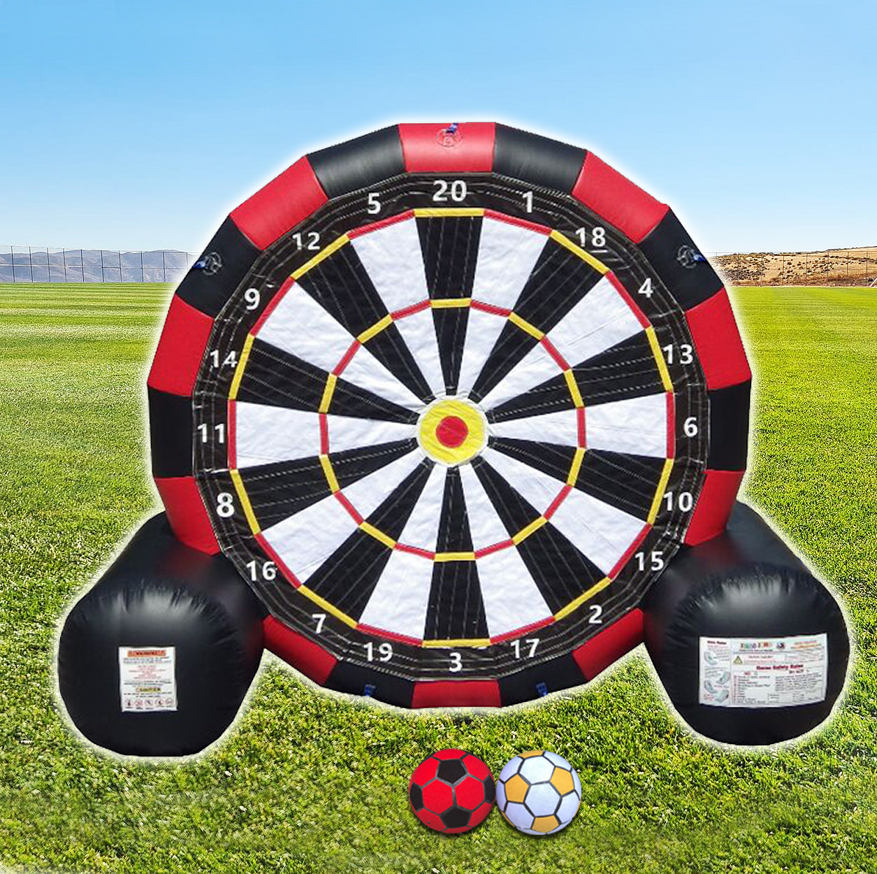Jingo Jump 13' x 7' Inflatable Soccer Dart Game with Balls and Air ...