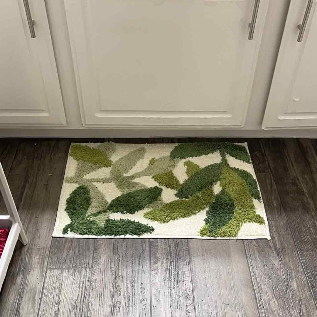 Red Barrel Studio® 16 X 24 In Small Bathroom Rugs Leaves Microfiber ...