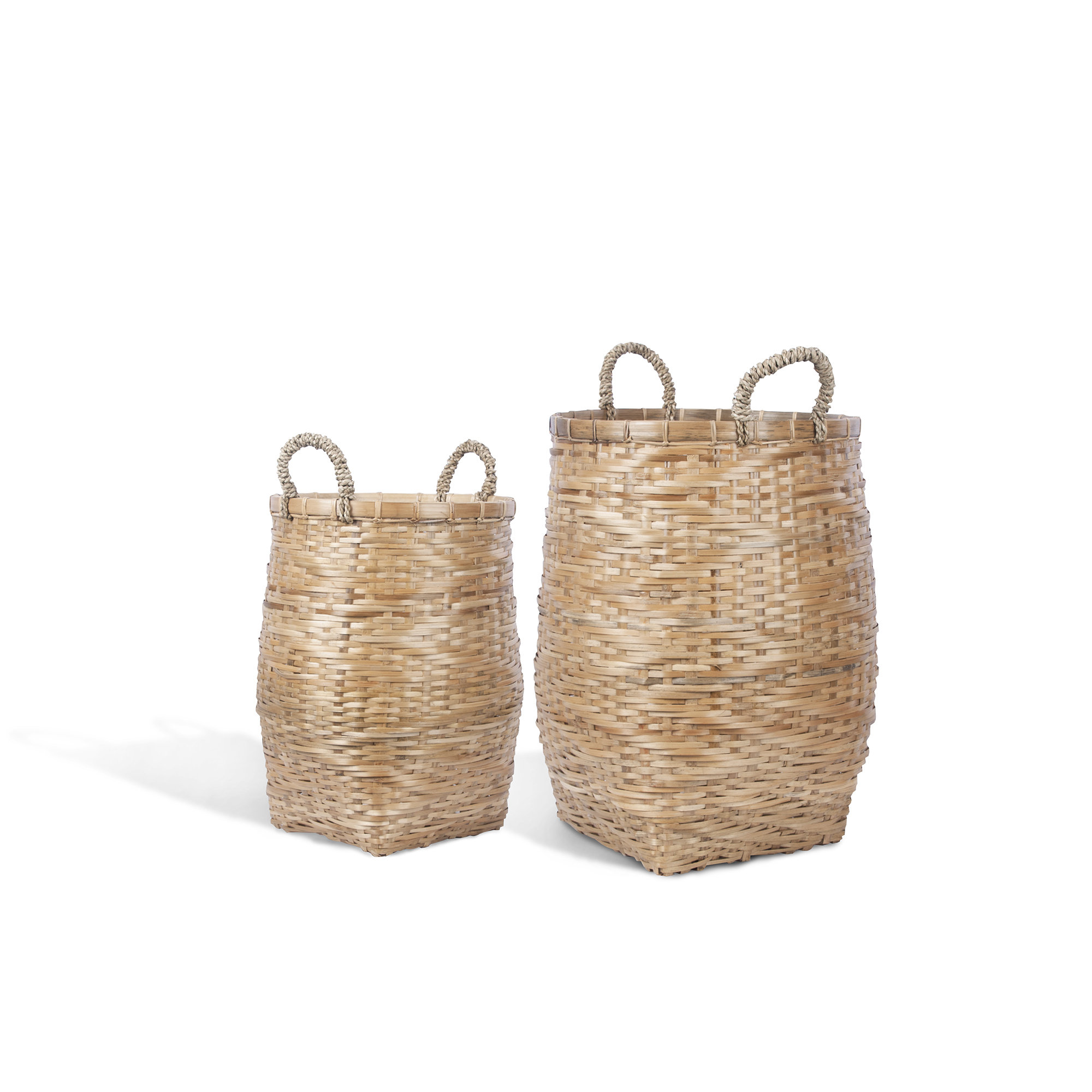 Ibolili 2 Piece Bamboo Basket Set | Wayfair