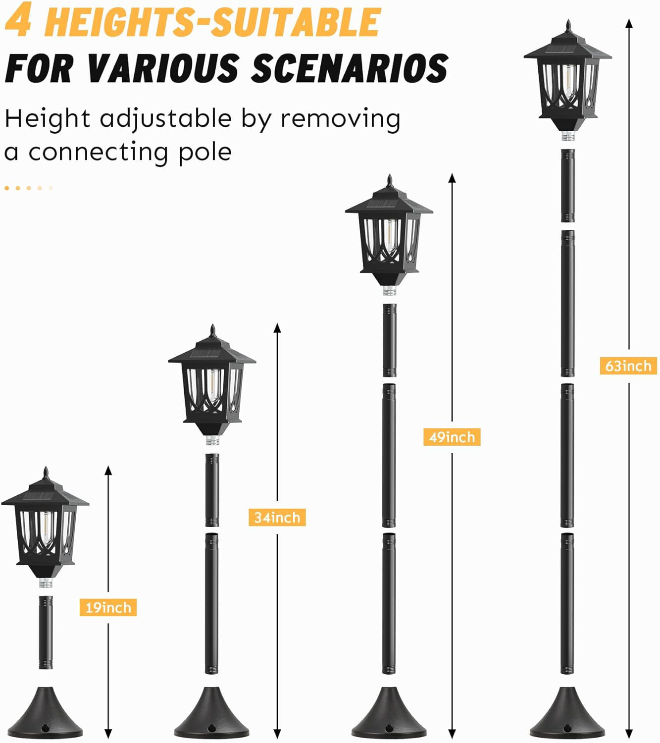 Charlton Home 63" Solar Lamp Post Light 2 Pack Solar Light Posts For ...