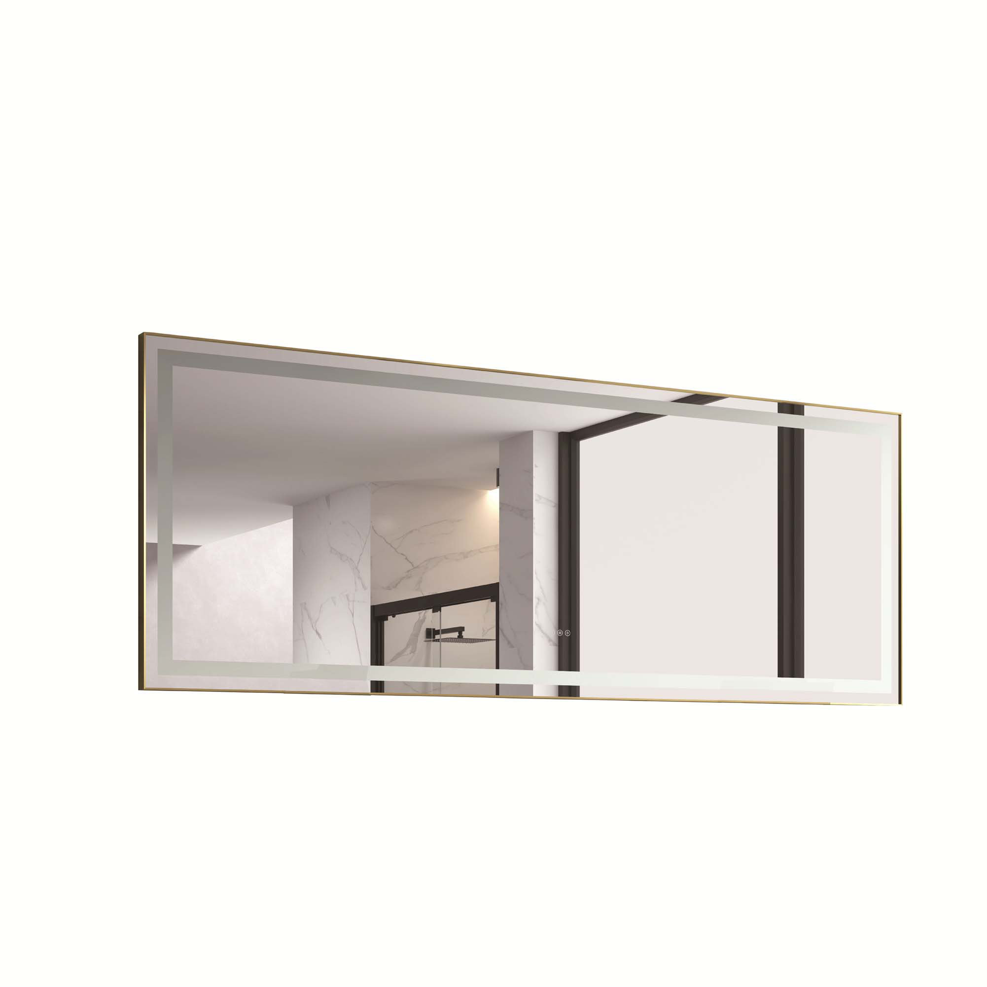 ROOM FULL Frameless LED Single Bathroom Vanity Mirror In Polished ...