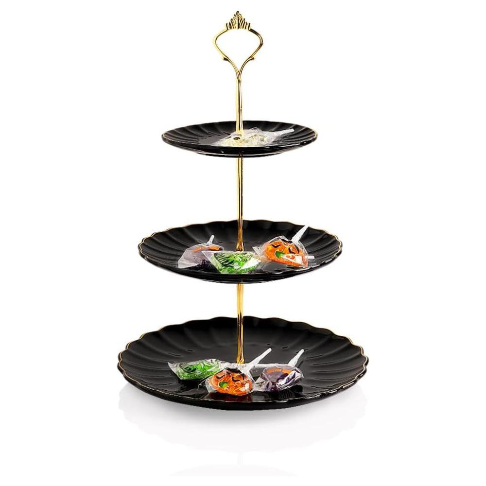 X－MAX FURNITURE 3 Tier Ceramic Cake Stand Wedding, Dessert Cupcake ...