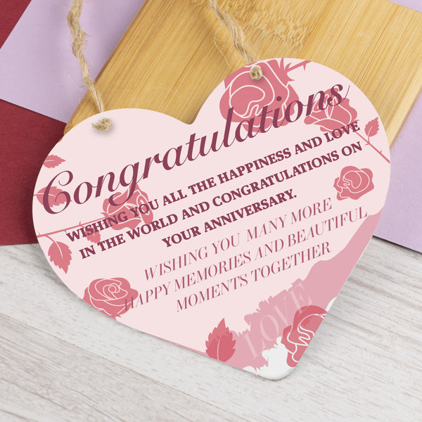 Happy Larry Wooden Heart Plaquebatism | Wayfair.co.uk