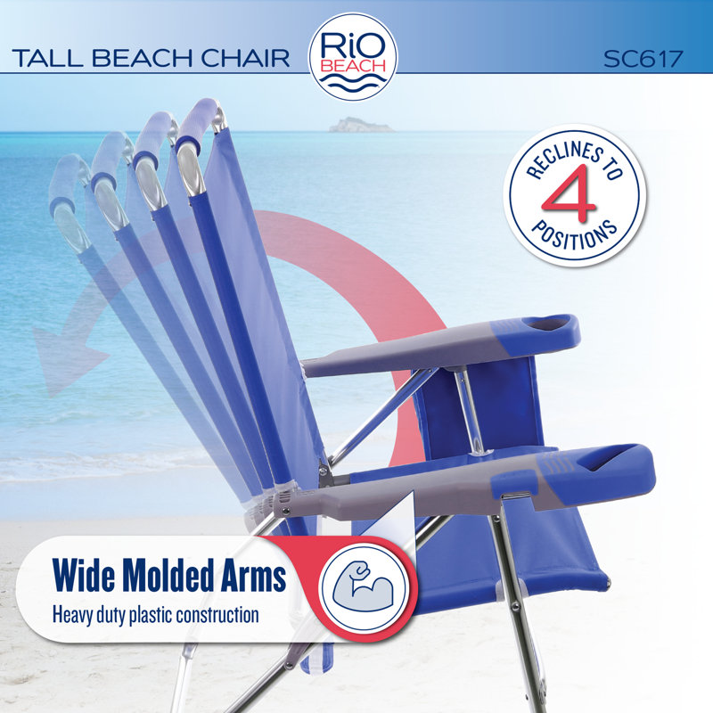 Rio Brands 4 Position Reclining Beach Chair & Reviews | Wayfair