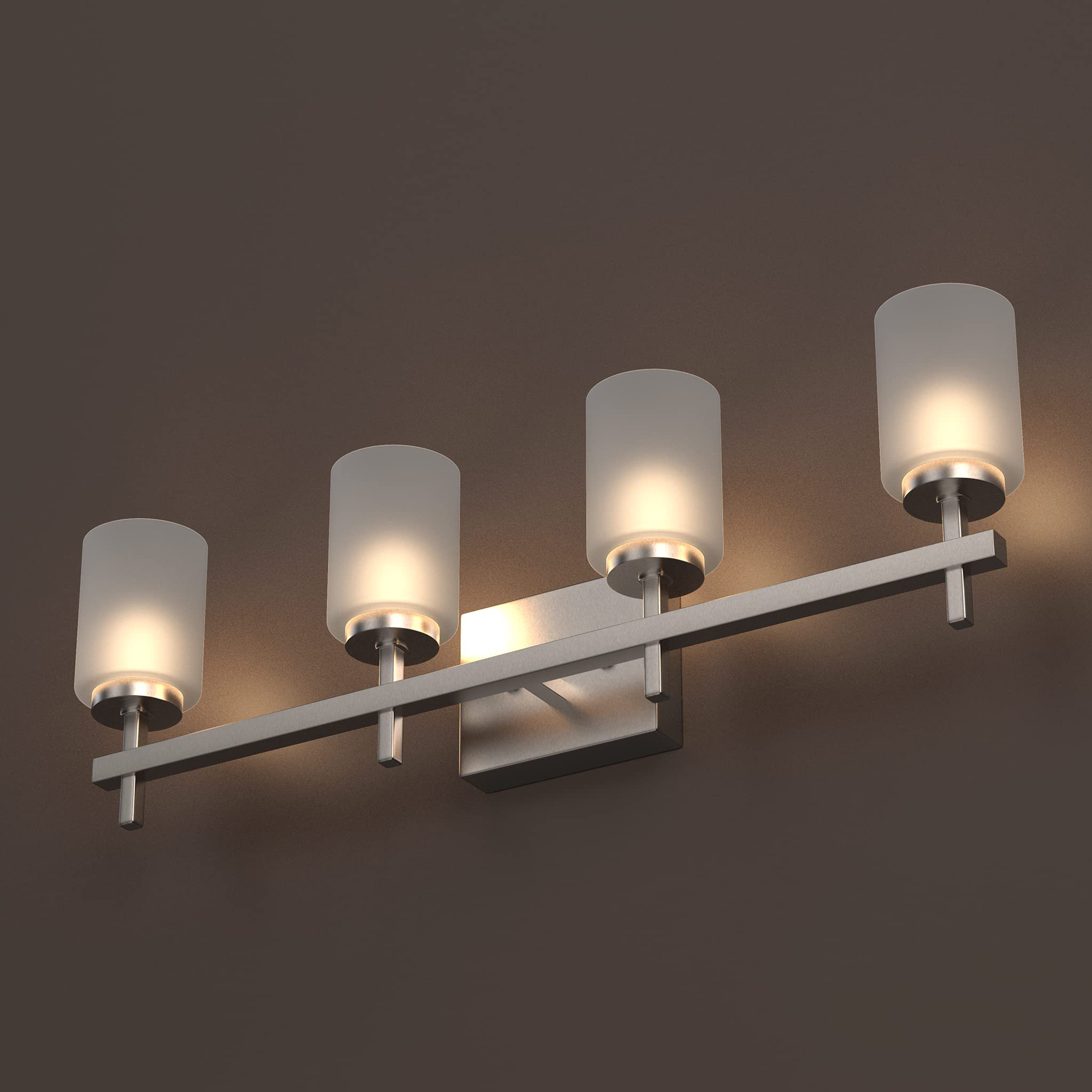 Wen Lighting Alpay 4-Light Dimmable LED Nickel Vanity Light - Wayfair ...