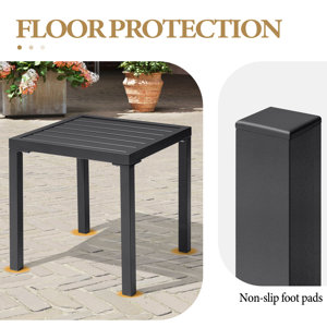 Ebern Designs Outdoor Metal Square Side Table | Wayfair