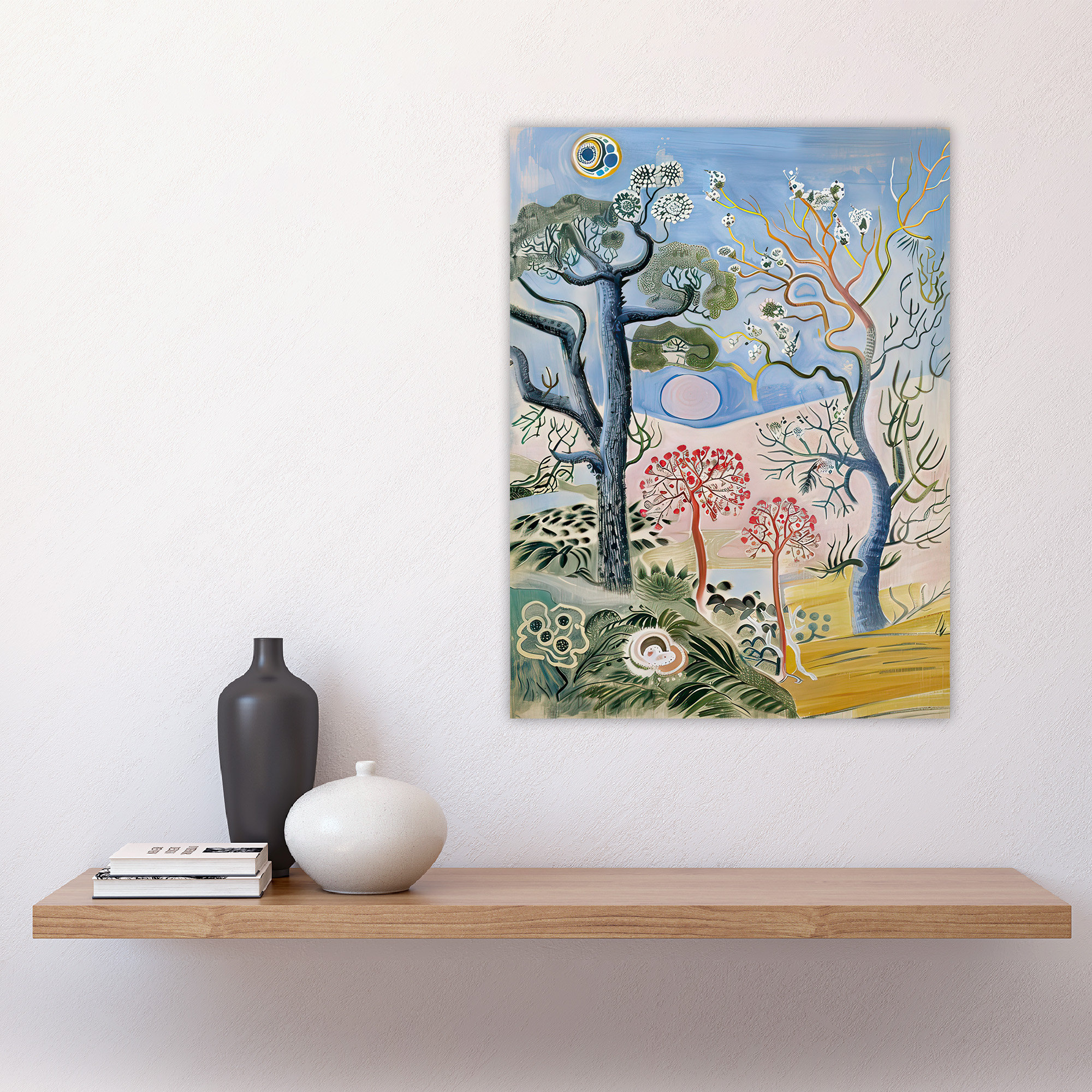 ClassicLiving Abstract Trippy Pastel Trees Landscape Boho Wall Art ...