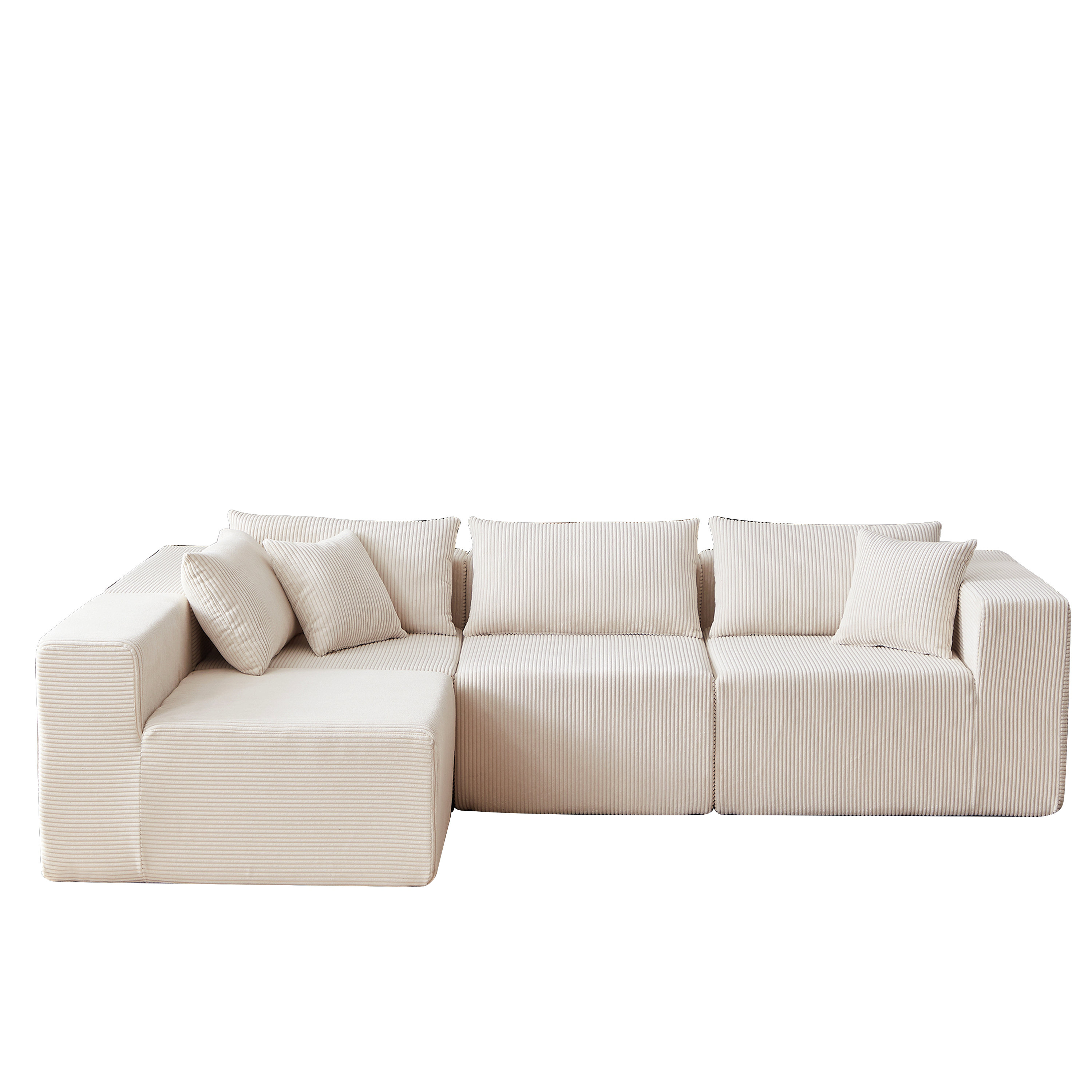 Latitude Run® 104-Inch Corduroy Modular L Shaped Sectional Sofa,Luxury ...