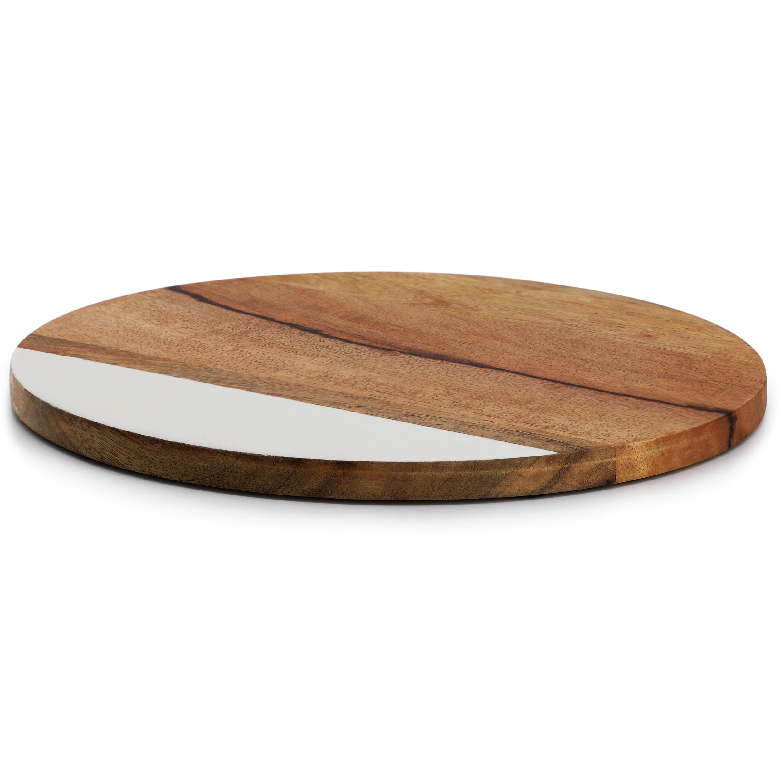 Gibson Home 12 Inch Duo Tone Round Wood Serving Board | Wayfair