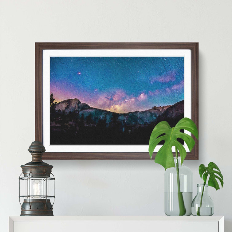 East Urban Home Colourful Stars over the Mountain - Picture Frame ...