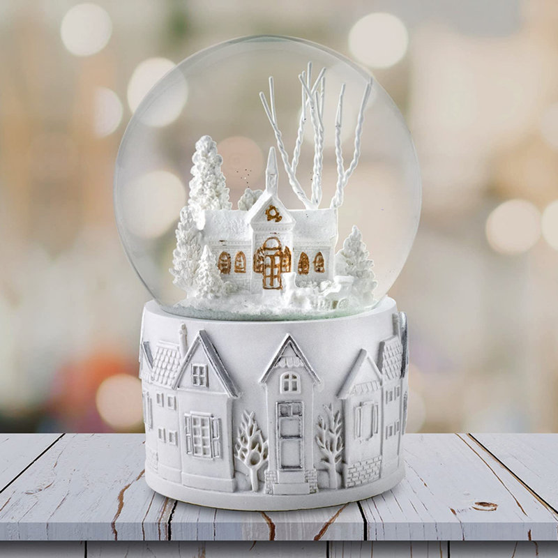 The Holiday Aisle® 100MM White Christmas Scene Snow Globe - Wayfair Canada