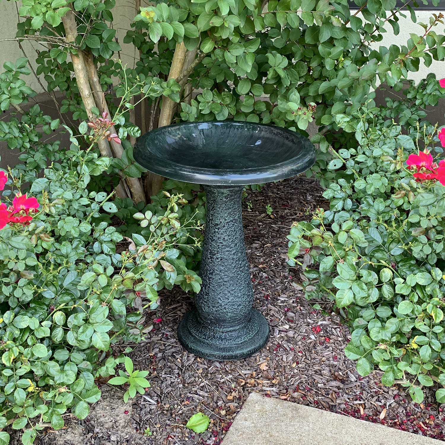 Alcott Hill® Birds and Beyond 19"D x 24"H Fiber Clay Birdbath Baringer ...