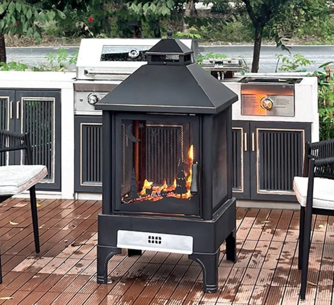 Loon Peak Height Adjustable Metal Outdoor Heating Furnace For Backyard ...