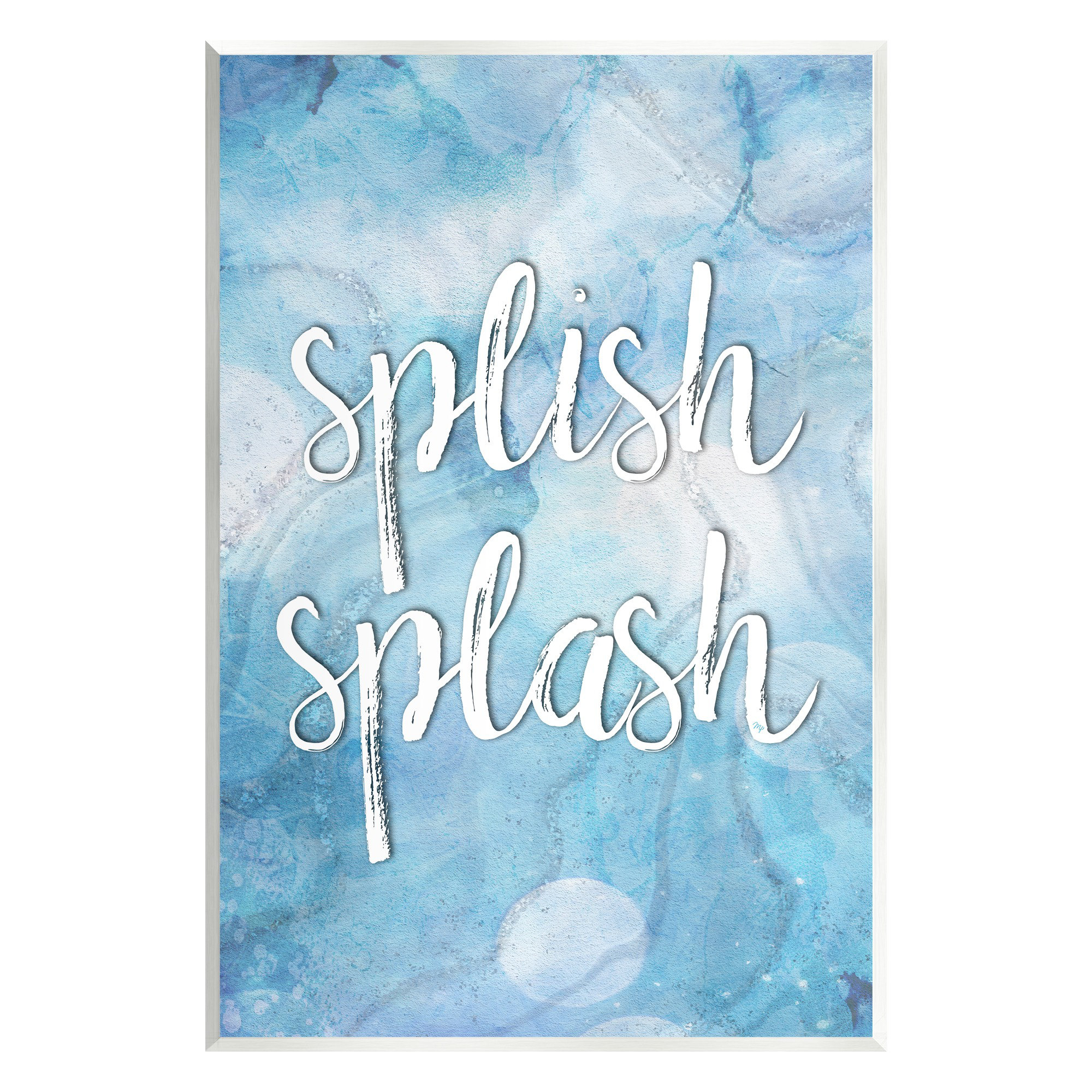 Stupell Industries Splish Splash Blue Bathroom Water by Martina Pavlova ...