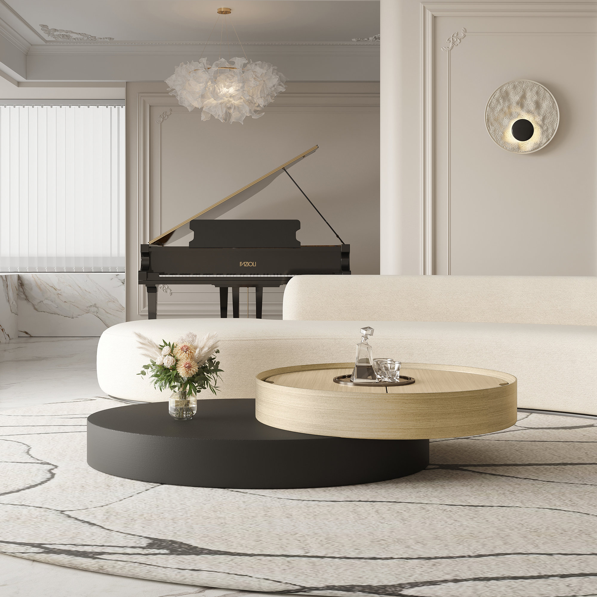 Brayden Studio Byerly Modern Rotating Coffee Table with Storage | Wayfair