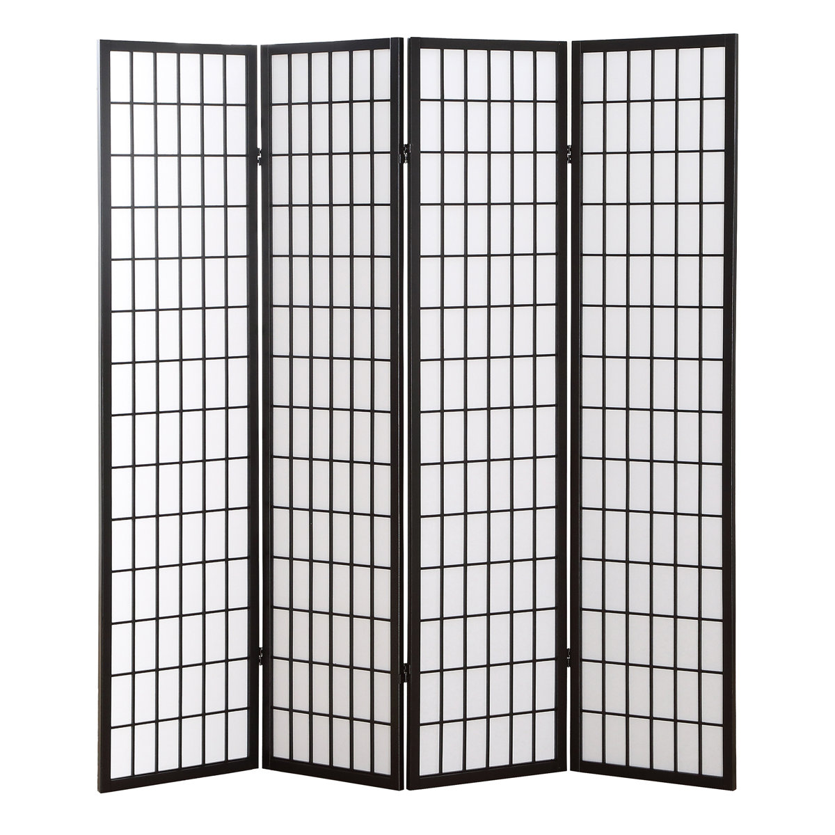Latitude Run® 4-Panel Japanese-Inspired Room Divider - Wood Frame ...