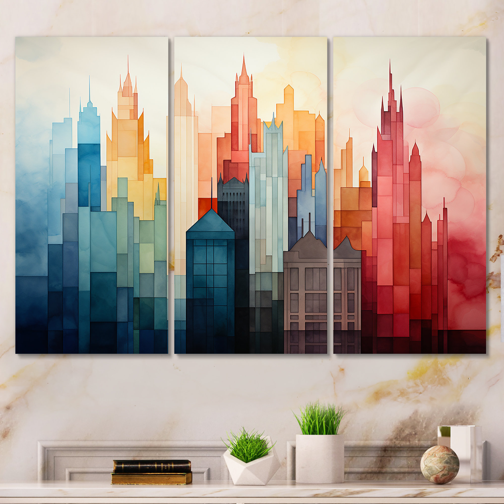 Ivy Bronx Watercolor Colorful New York City IV - City New York Wall Art ...