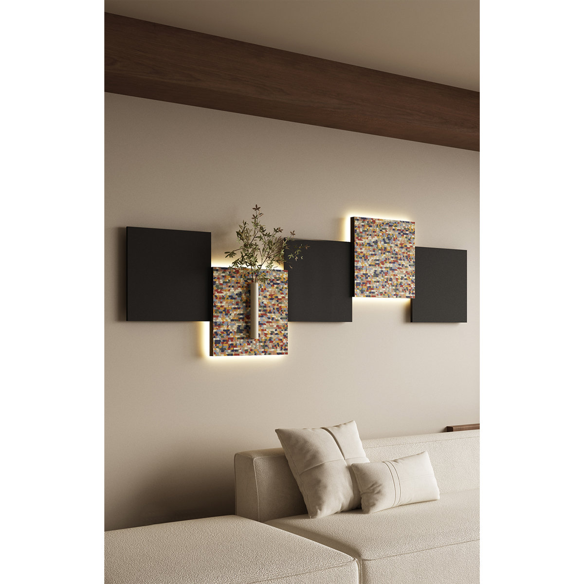 Trinx Dopamine Irregular Led Wall Art - Vibrant Mosaic Decor - Wayfair ...