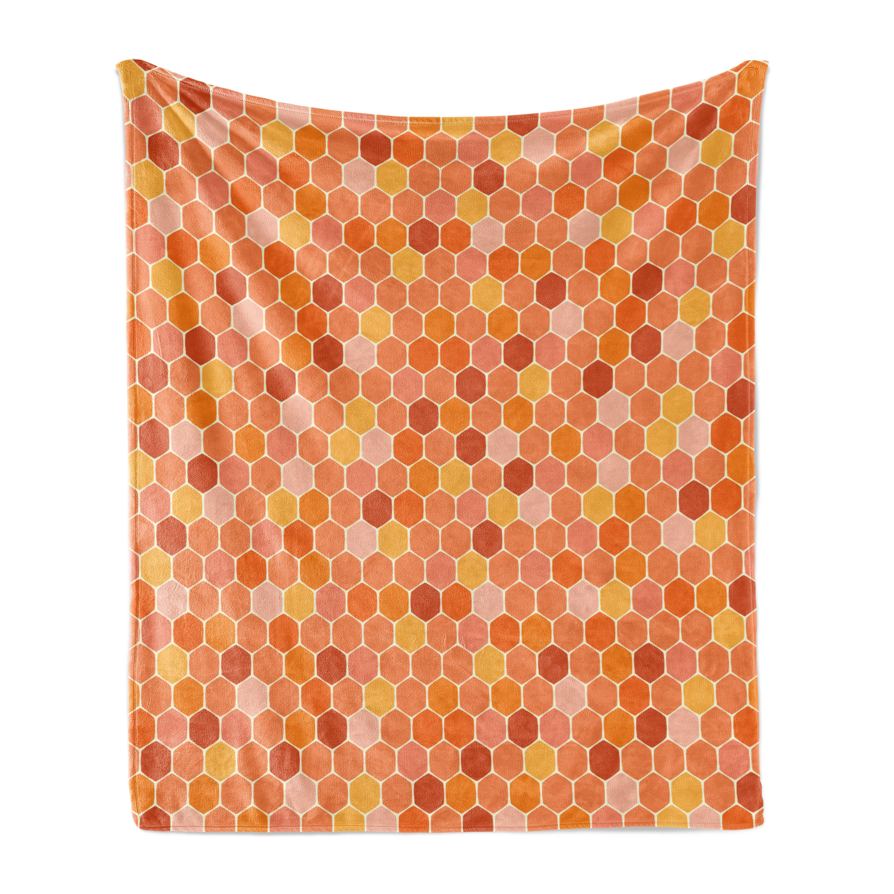 Ambesonne Bee Fleece Throw Blanket Gradient Honeycomb Shape Art | Wayfair