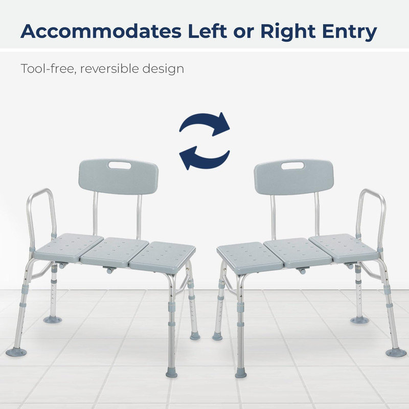 Symple Stuff Height Adjustable Shower Bench with Backrest, Shower Seat ...