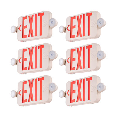 VEVOR Thermoplastic LED Double Sided Emergency Exit Combo Sign | Wayfair