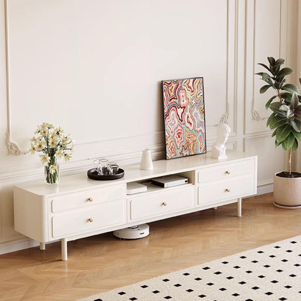 Aurora Craft Cream Style Simple TV Cabinet 78.74'' Media Console | Wayfair