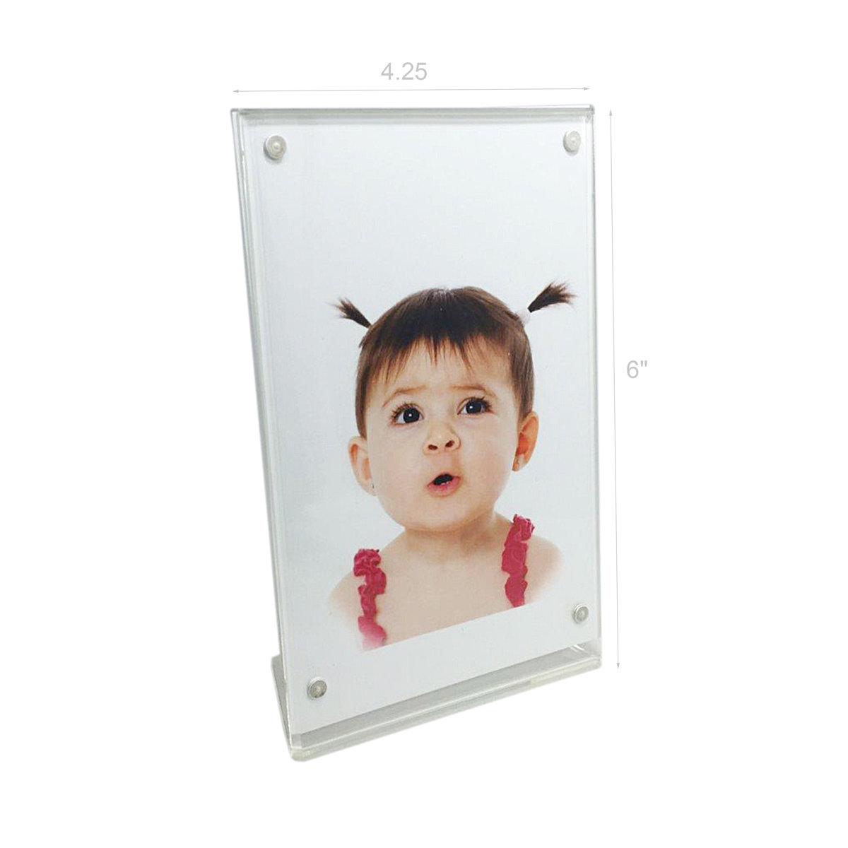 Ivy Bronx Frame, Acrylic Tabletop 4" x 6" Magnetic Close Photo/ Menu ...