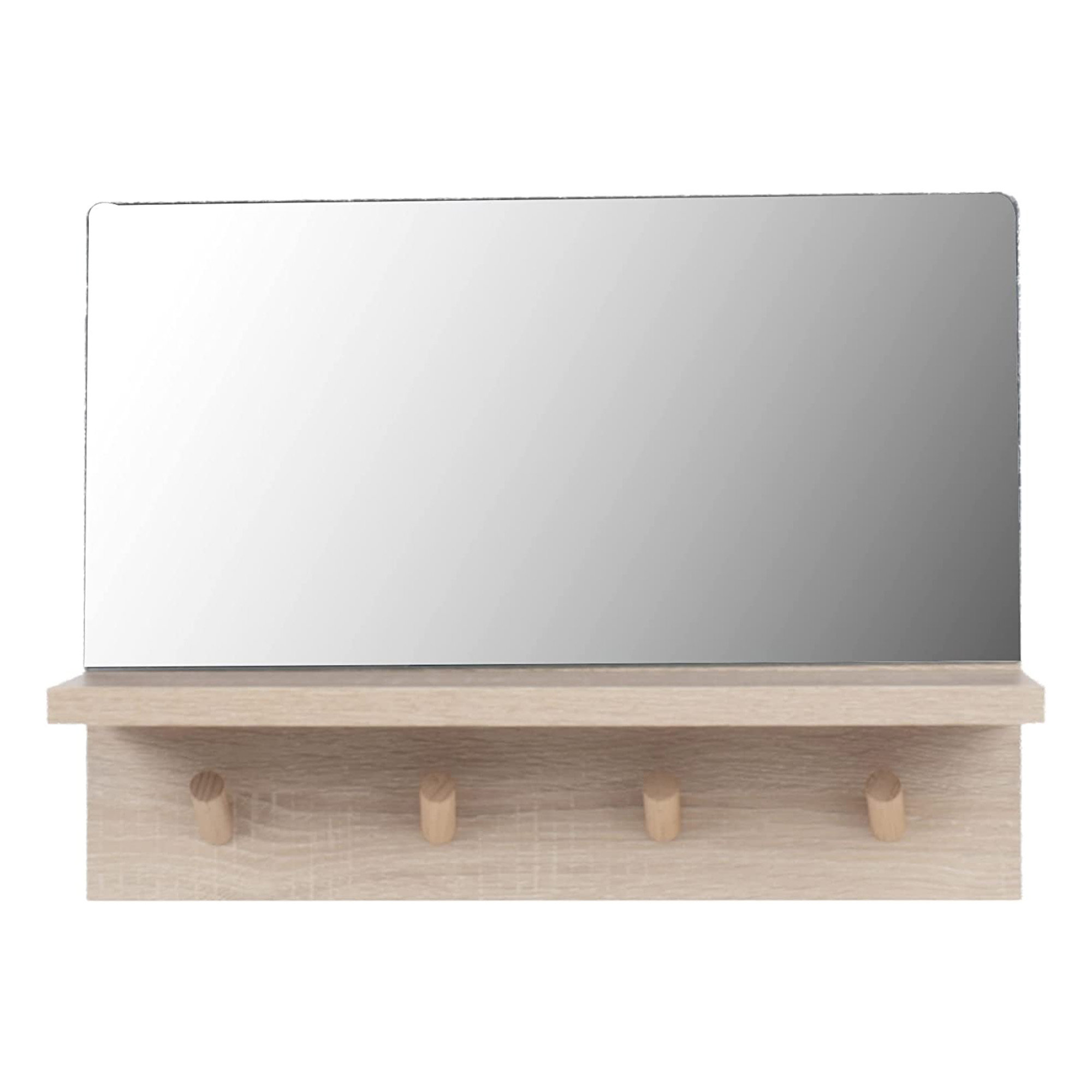 Ebern Designs Alva Useful & Decorative Mirror With Display Shelf & Four ...