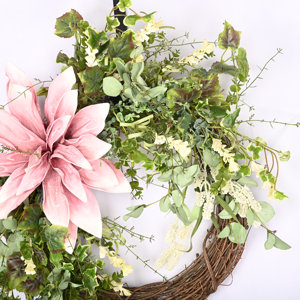 Primrue 26" Spring Summer Front Door Floral Wreath & Reviews | Wayfair