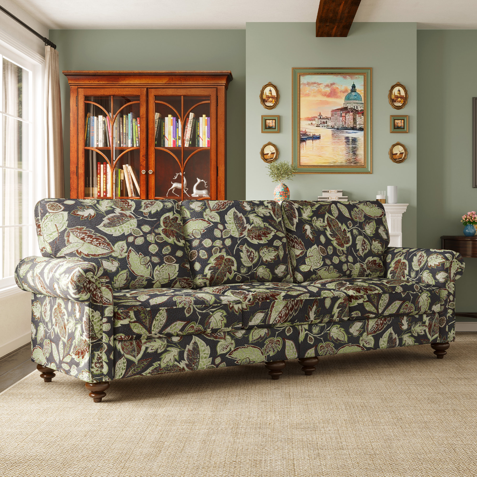 old floral pattern couch