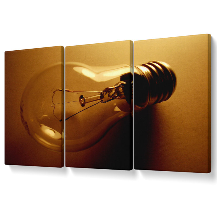 Ebern Designs The Light Bulb - 3 Piece Wrapped Canvas Graphic Art ...